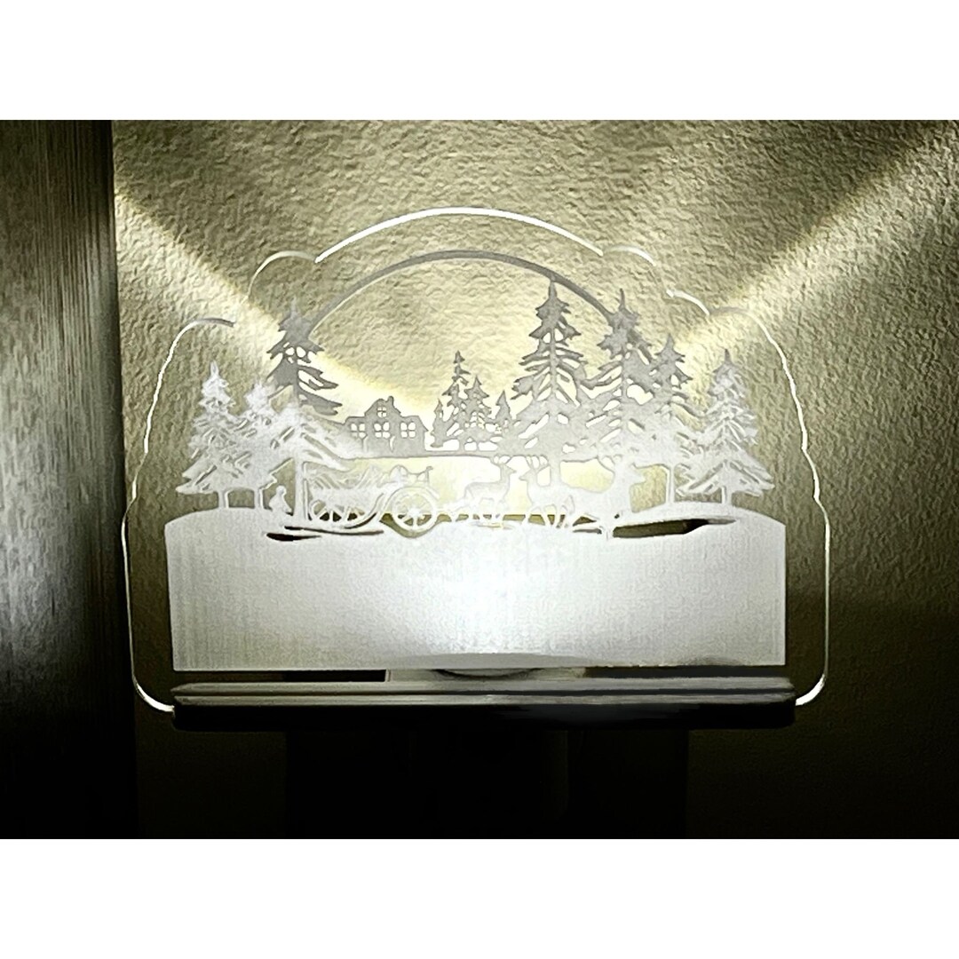 Winter Scene Acrylic Plug in Nightlight - Etsy
