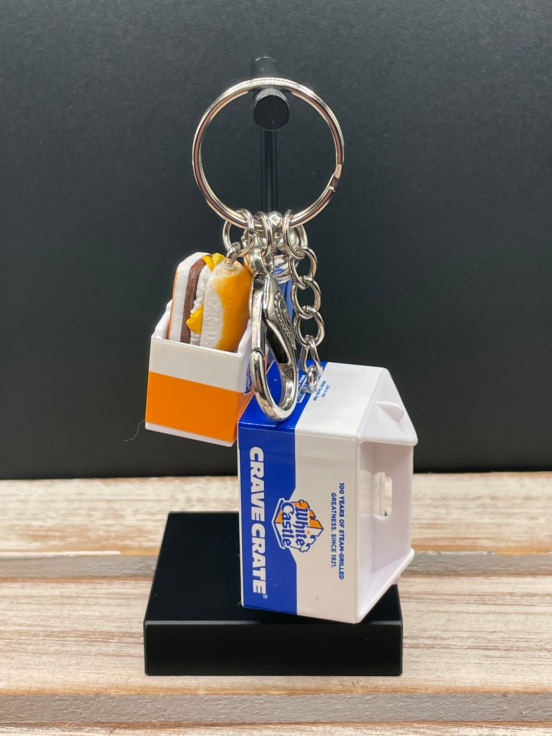 Mini Burger Keychain, Mini Burger in a Box, Miniature Food Keychain ...