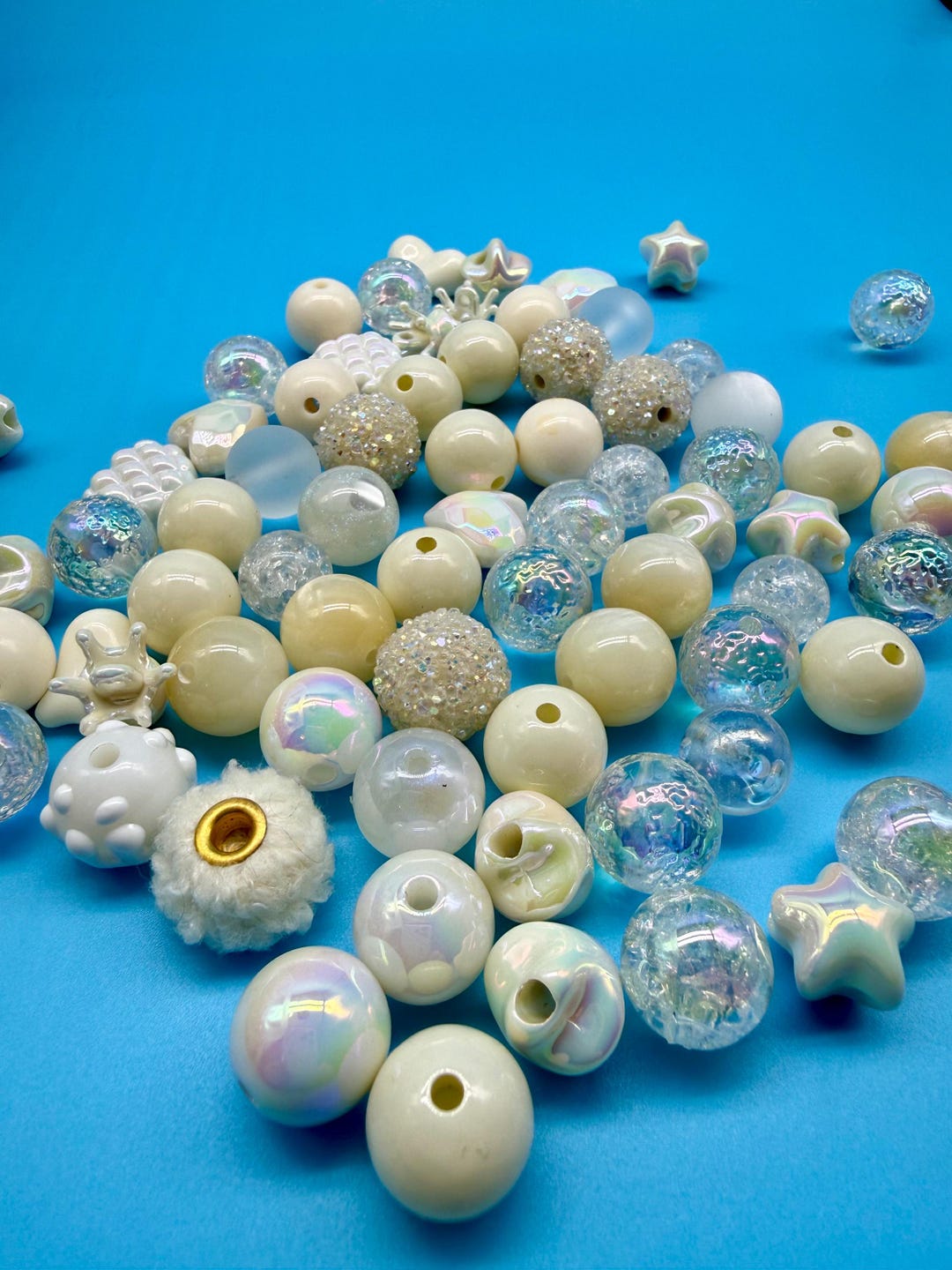 Vanilla Crème DIY Bead Mix | 16mm Holographic Shimmer - Etsy