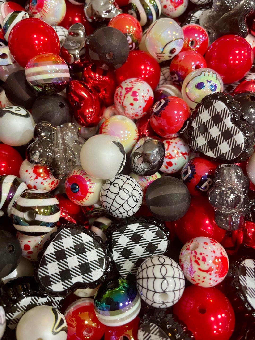 Horror Movie Bead Mix: DIY Beads - Grim Reaper, Bloody Eyes, Spider Web ...