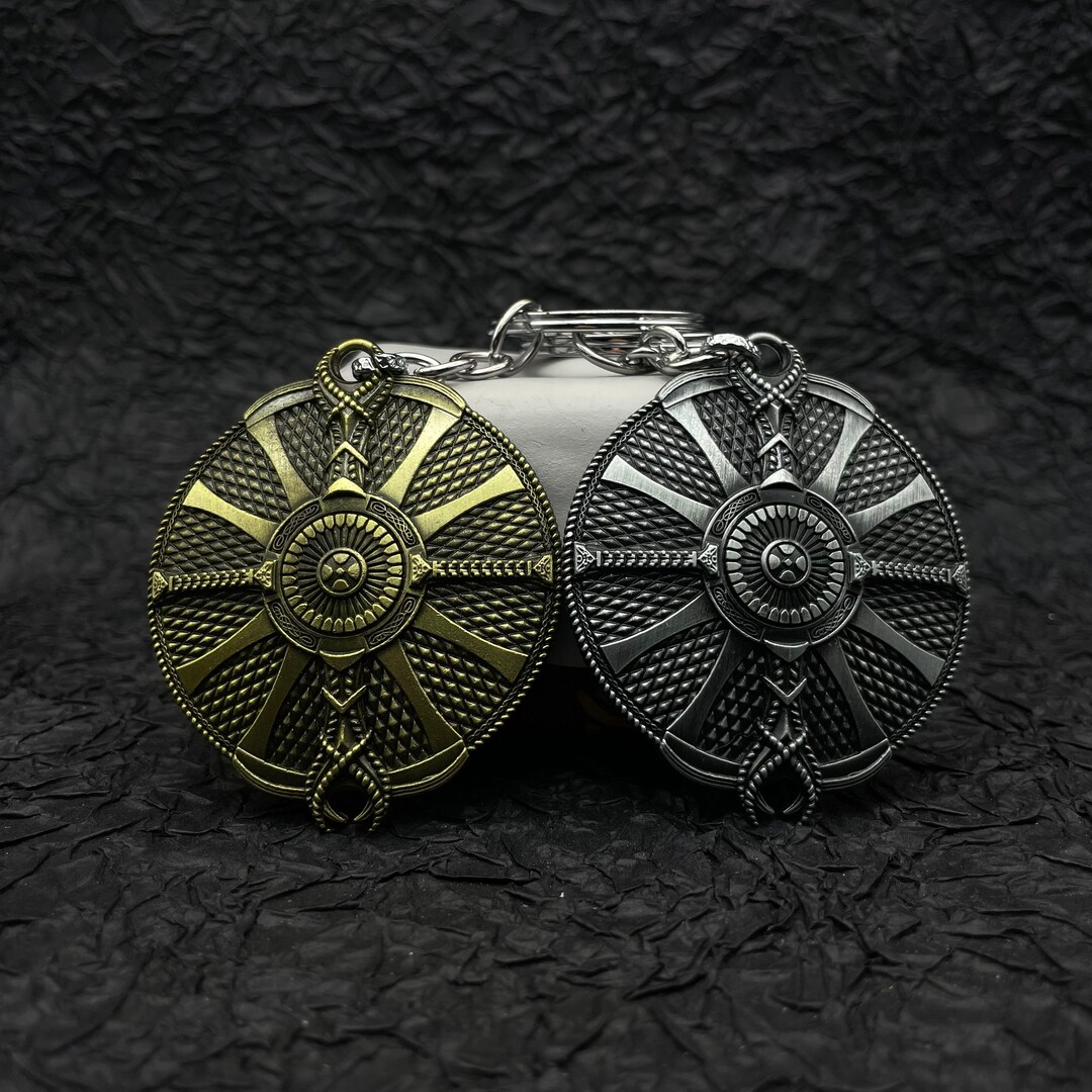 God of War 5 Ragnarok Keychain 2.04/5.2cm Kratos Guardian Shield Weapon ...