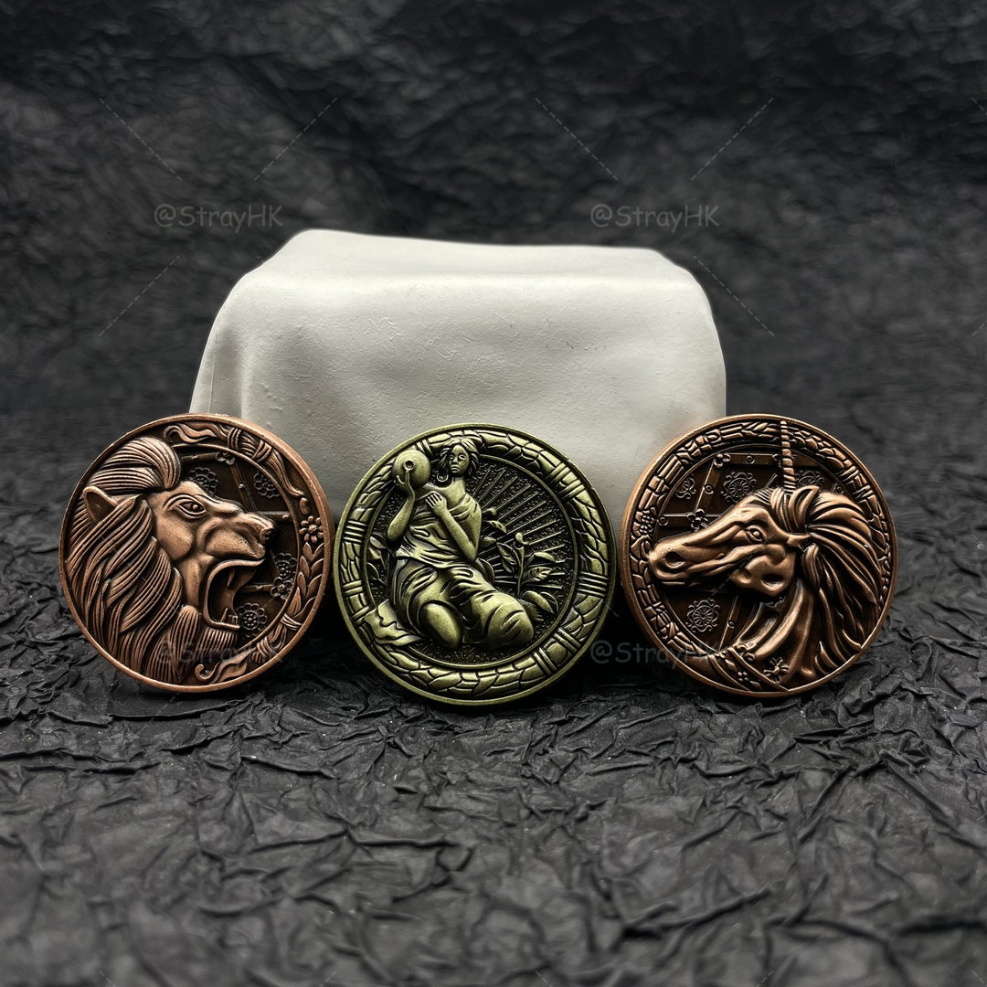 Resident Evil 2 Medallion Lion Unicorn Maiden Coins Resident Evil ...