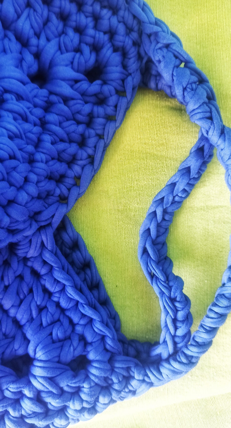 Blue Crochet Bag, Blue Crochet Top Handle Purse - Etsy