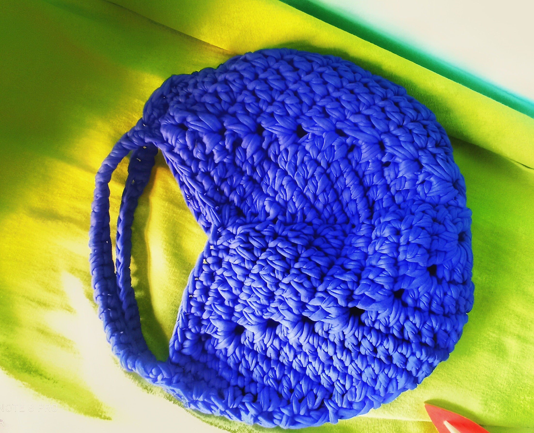 Blue Crochet Bag, Blue Crochet Top Handle Purse - Etsy