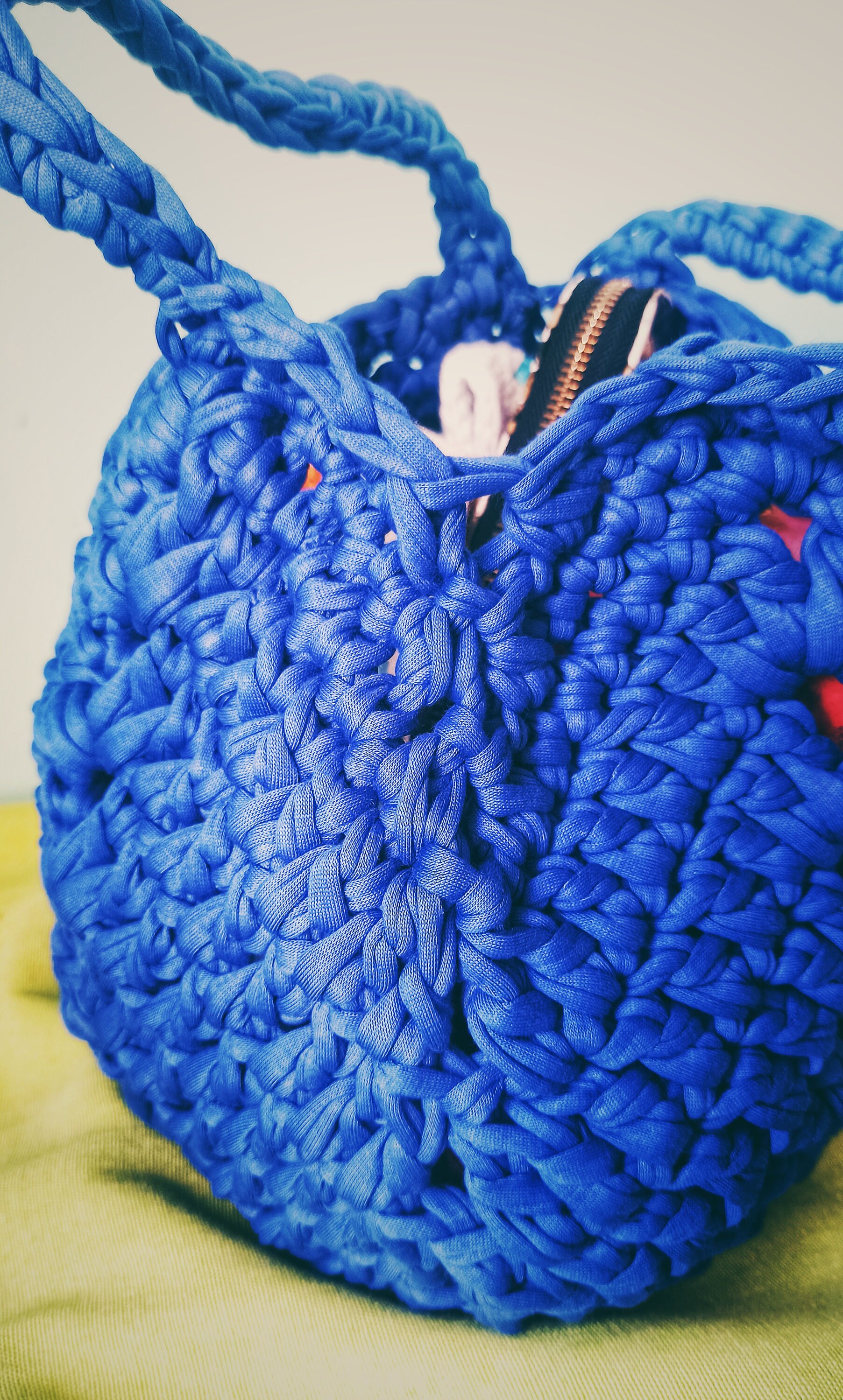 Blue Crochet Bag, Blue Crochet Top Handle Purse - Etsy
