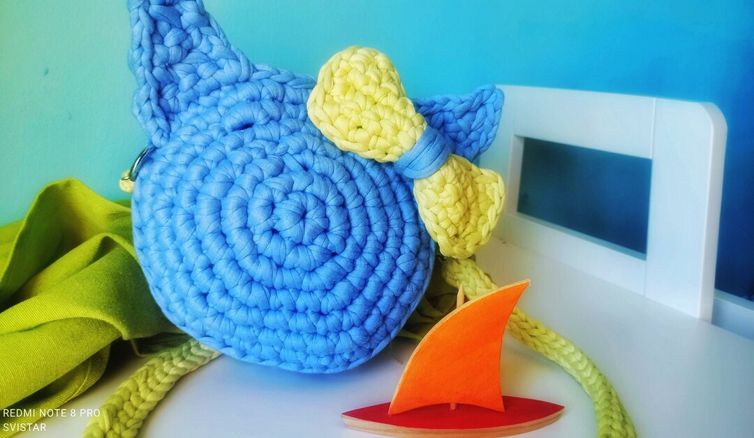 Blue Cat Crochet Handbag. Cute Purse for Cat Lovers. - Etsy