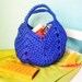Blue Crochet Bag, Blue Crochet Top Handle Purse - Etsy