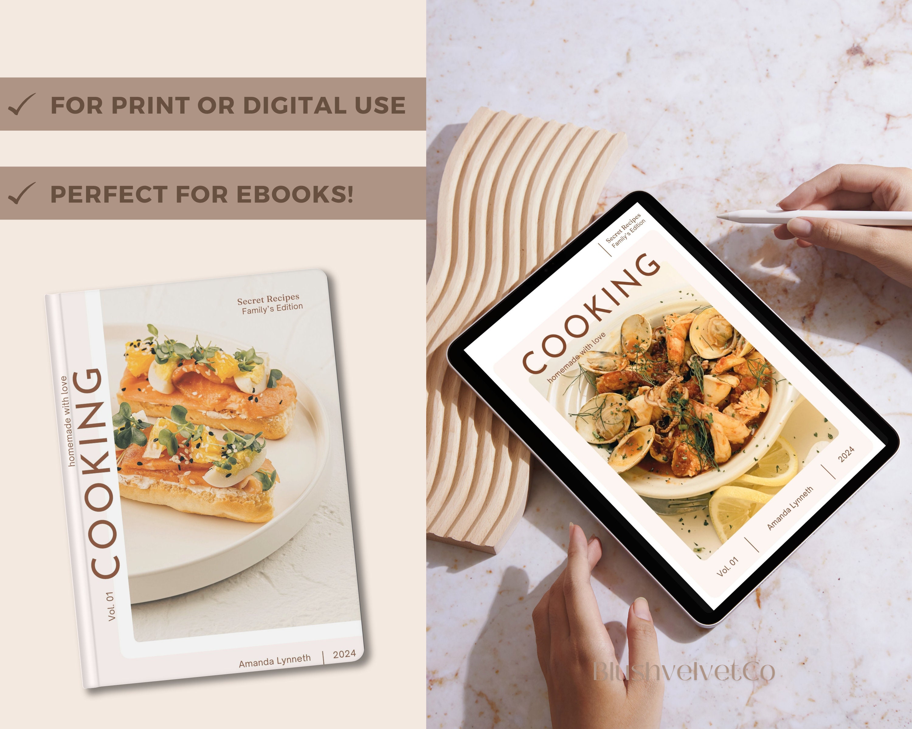 Cookbook Template | Recipe Book Template | Editable Cookbook Template ...