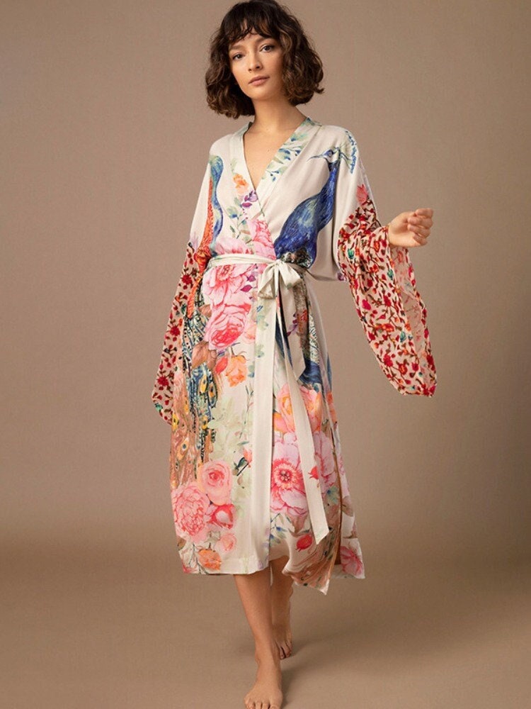 Floral Silk Robe