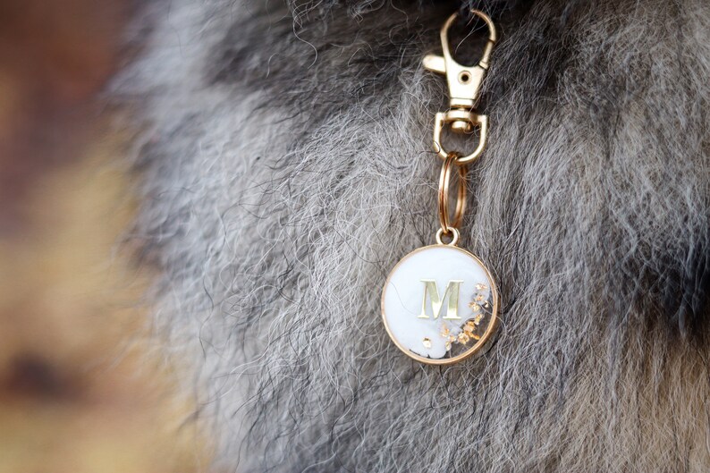 White and Gold Dog Tag Custom Dog Tag Personalized Dog Tag - Etsy