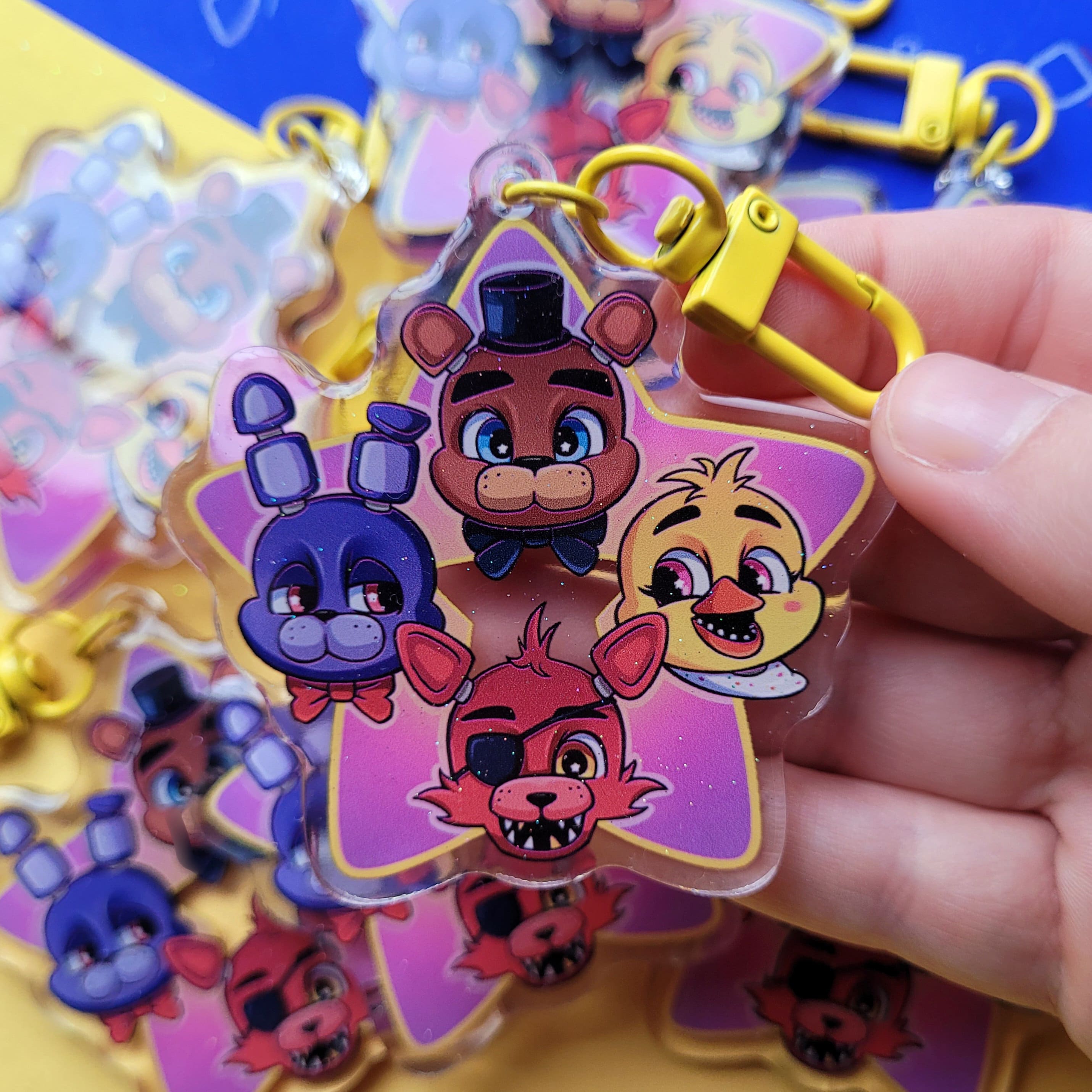 Five Nights at Freddy's Glitter Epoxy Charm Freddy Chica Bonnie Foxy ...