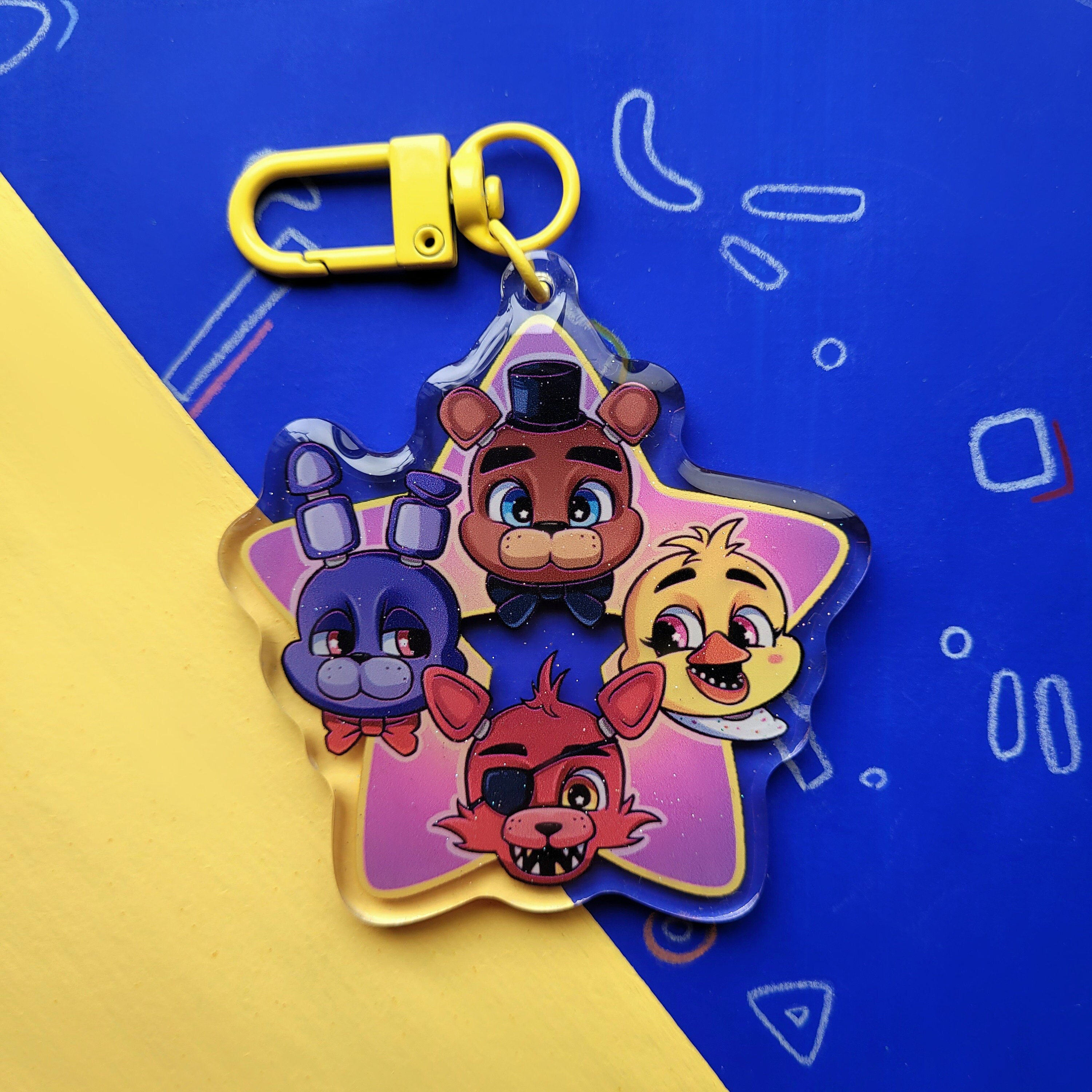 Five Nights at Freddy's Glitter Epoxy Charm Freddy Chica Bonnie Foxy ...