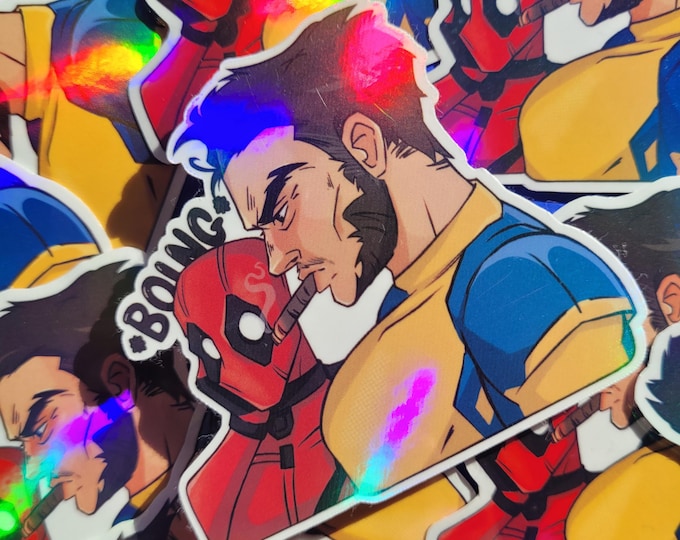 Deadpool & Wolverine "boing" Sticker | Dealpool | Wolverine | Meme ...
