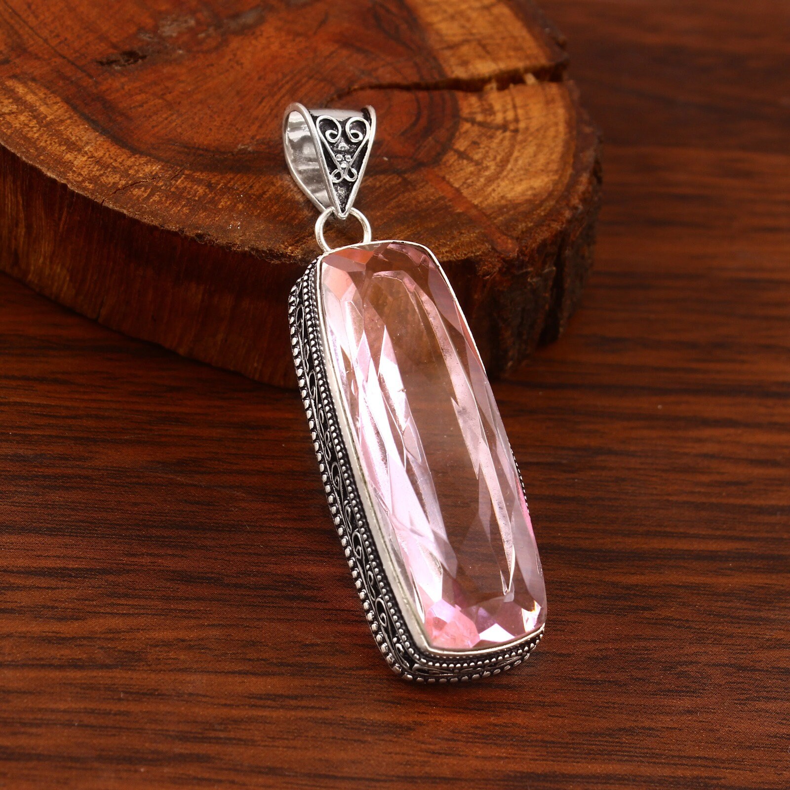 Trending Pink Kunzite Pendant Pink Gemstone Pendant 925 Starling Silver ...