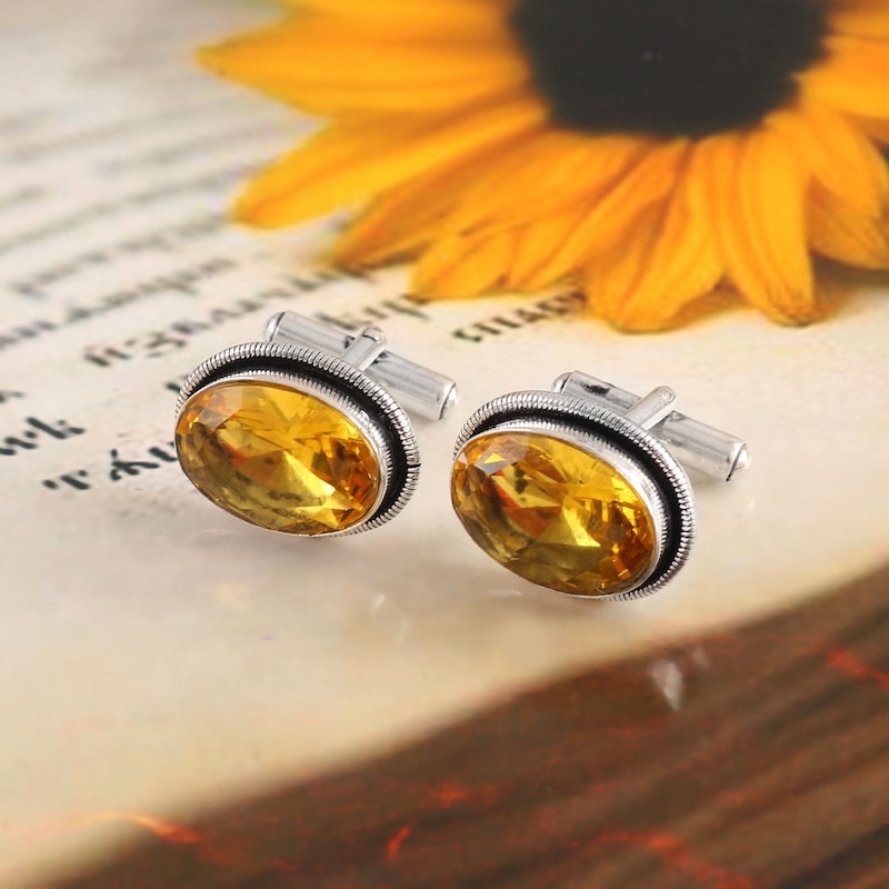 Citrine Cufflinks Mens - Etsy
