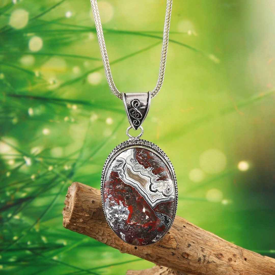 Crazy Lace Agate Pendant Gemstone Pendant 925 Starling Silver - Etsy