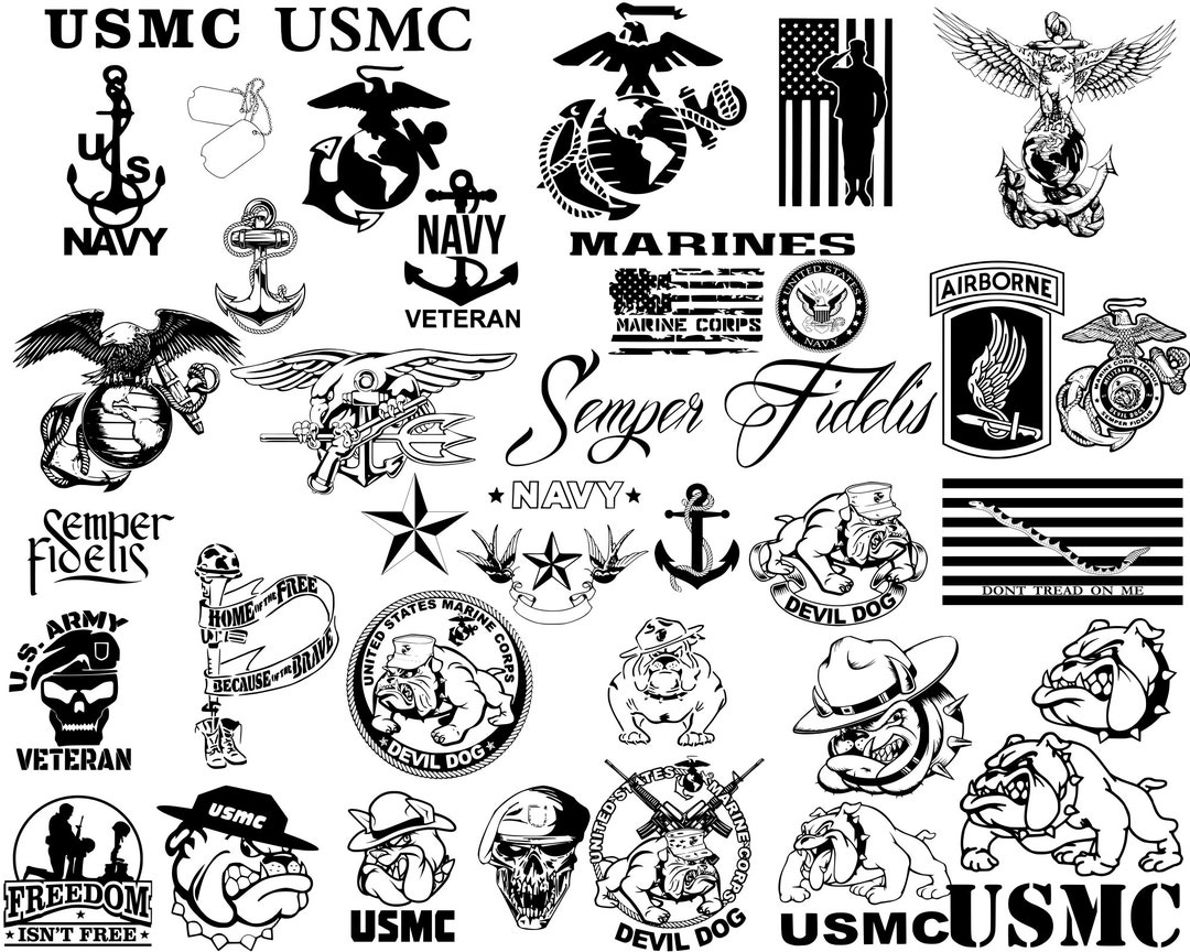 Svg File 45 Usa Veteran Military Army Marines Patriotic Semper Fidelis