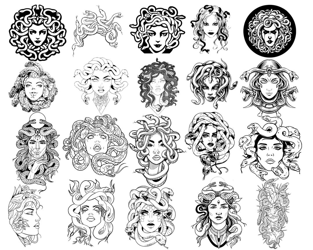 Fichier SVG. 20 déesse Méduse Gorgone SVG fichier Mega Pack - Etsy France