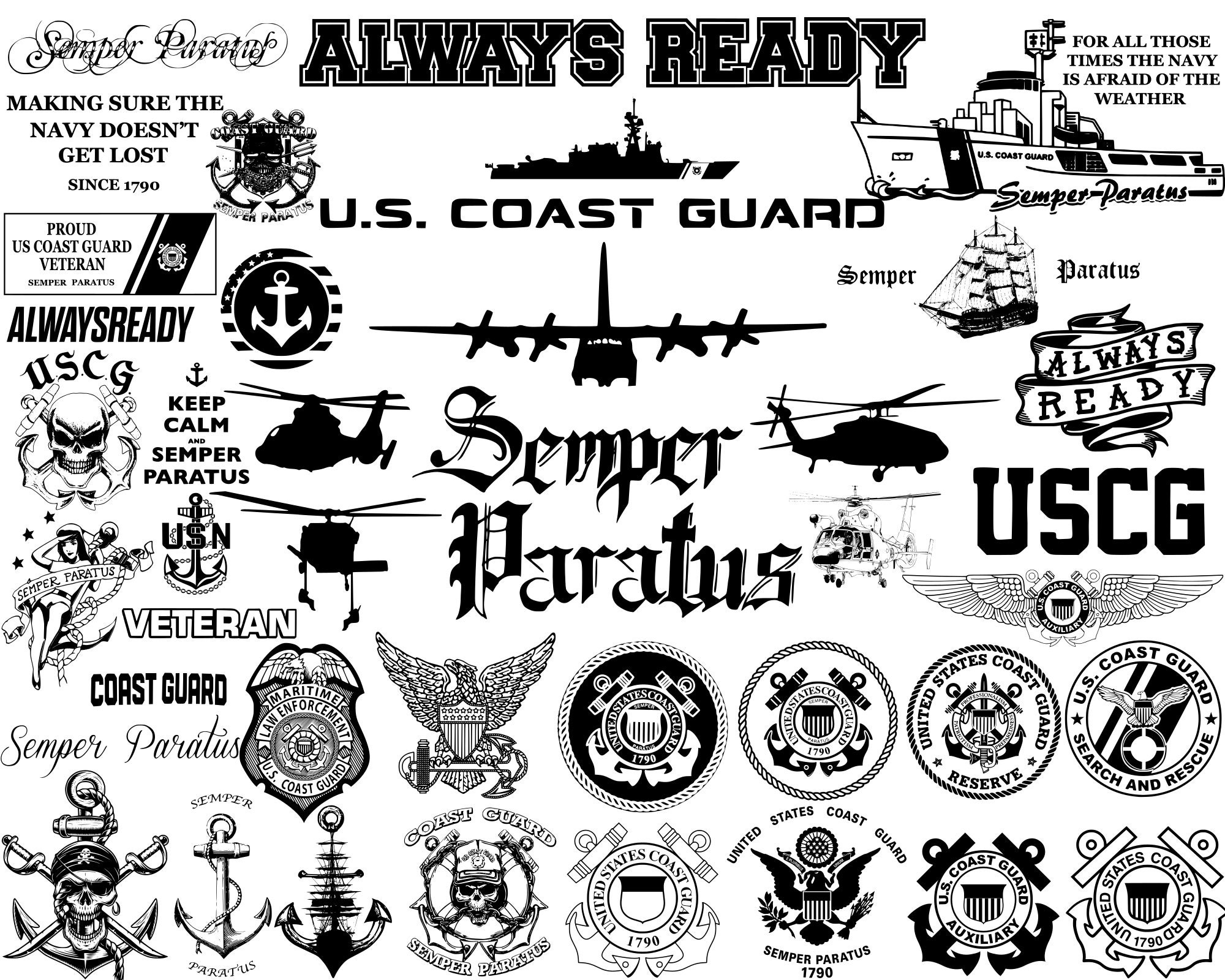 SVG File 42 USA Coast Guard Semper Paratus USCG Usmc Navy - Etsy