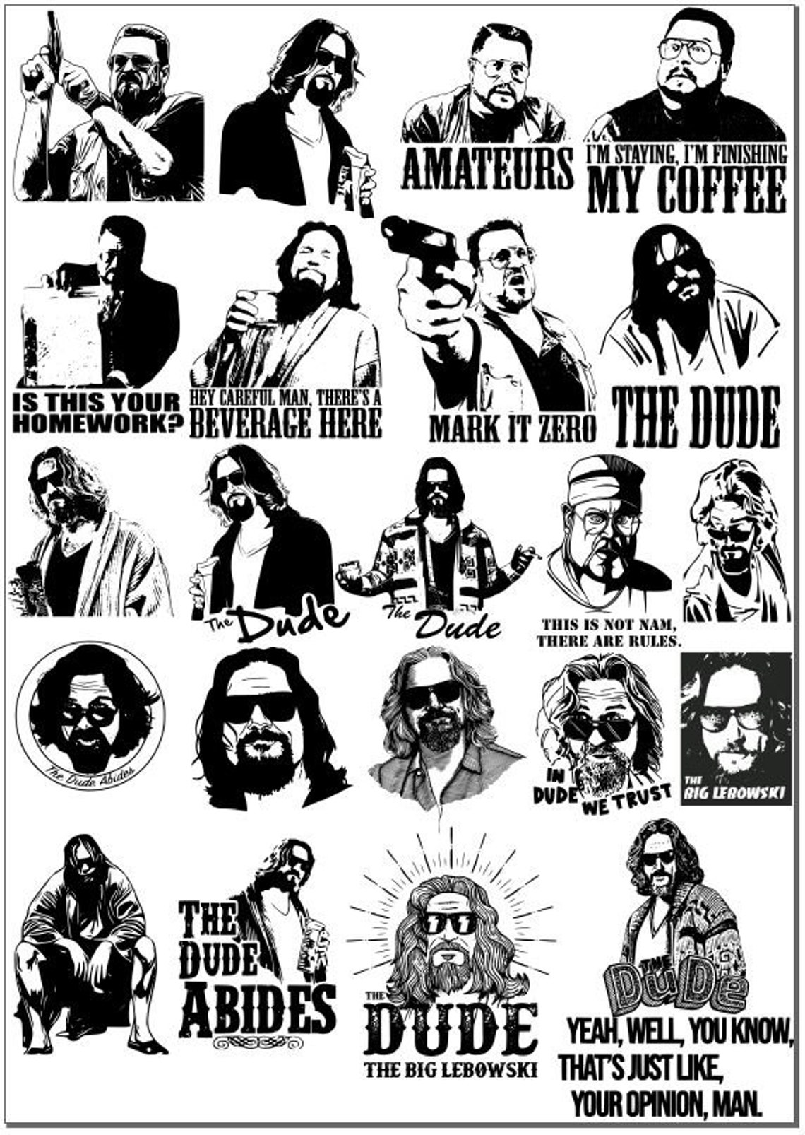 SVG File. 23 the Big Lebowski SVG File Mega Pack the Dude - Etsy Australia