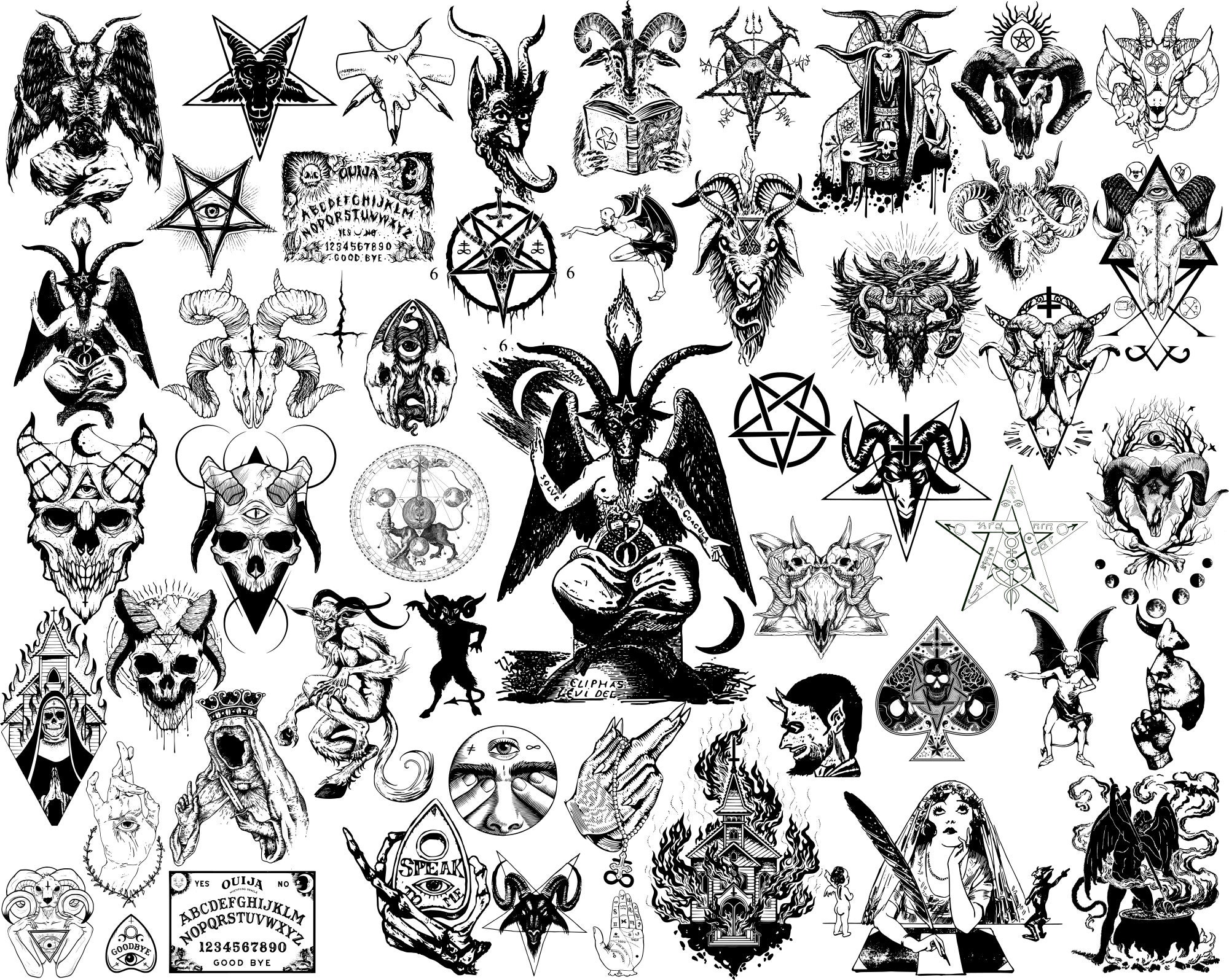 SVG File. 52 Occult Symbols Satanic Spirit Demonic Baphomet - Etsy ...