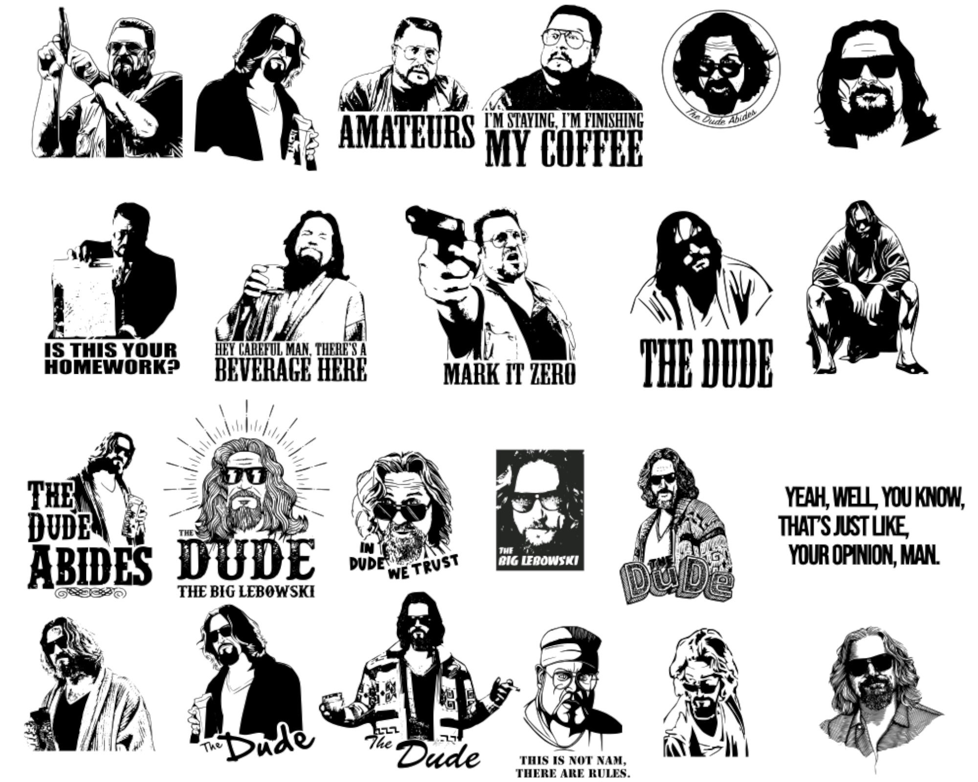 SVG File. 23 the Big Lebowski SVG File Mega Pack the Dude - Etsy Canada