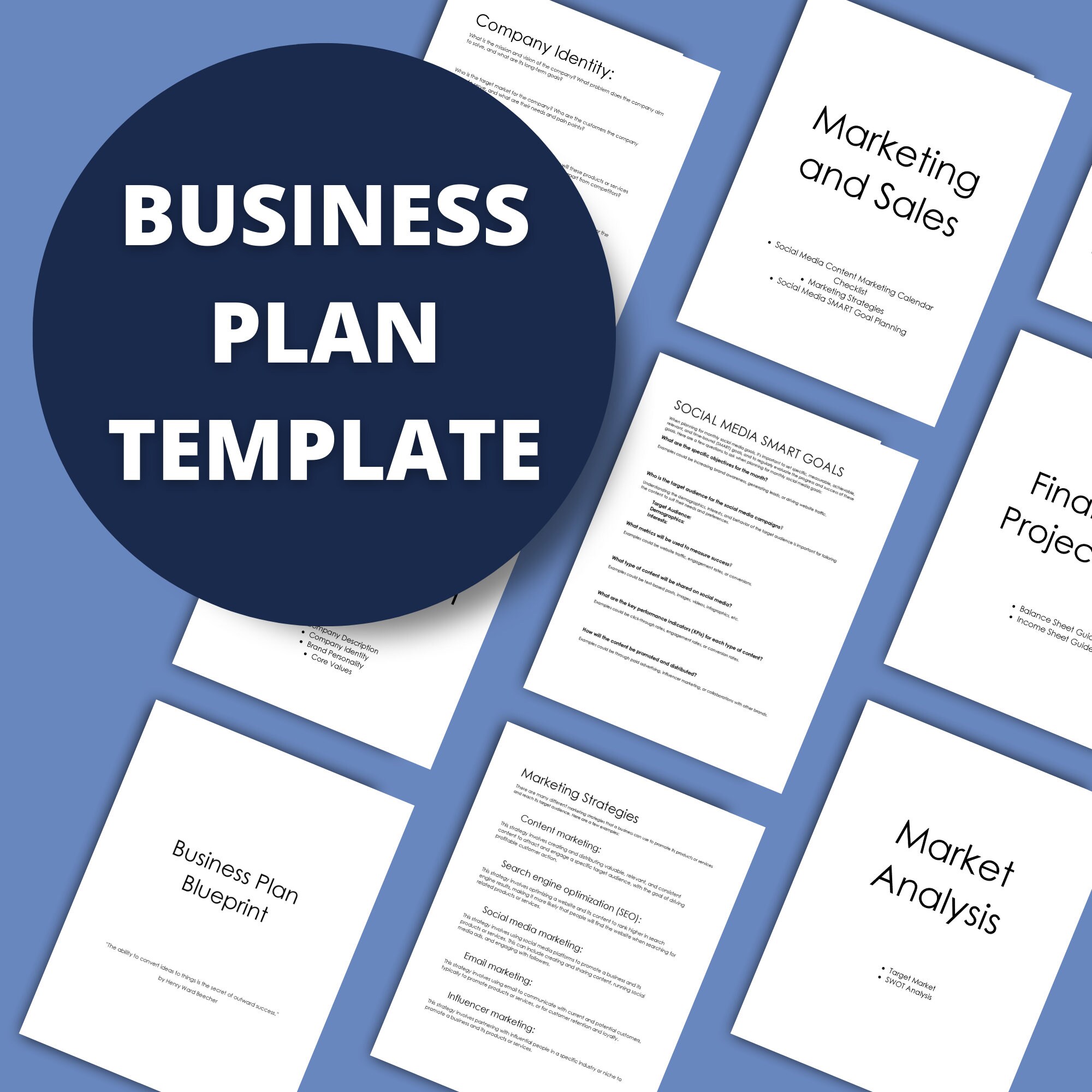 Business Plan Template: Start up Business Planner, Small Business ...