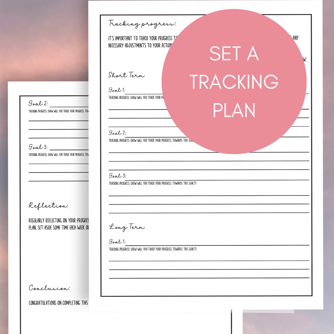 SMART Goal Setting Worksheet, Printable Goal Tracker, Goal Planner ...