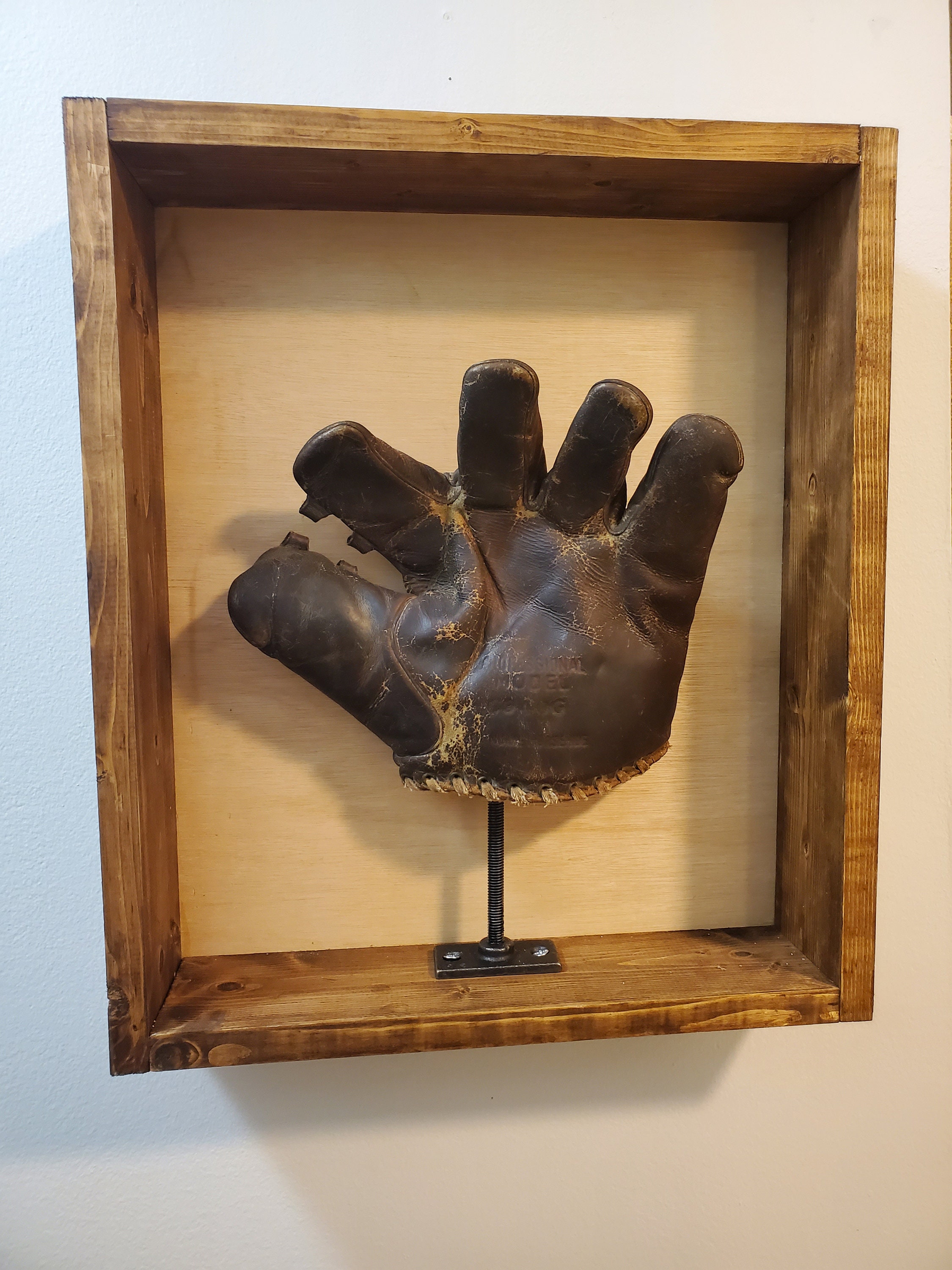Large-sized Wooden Glove Shadowbox "blank. Ideal for Your Vintage ...