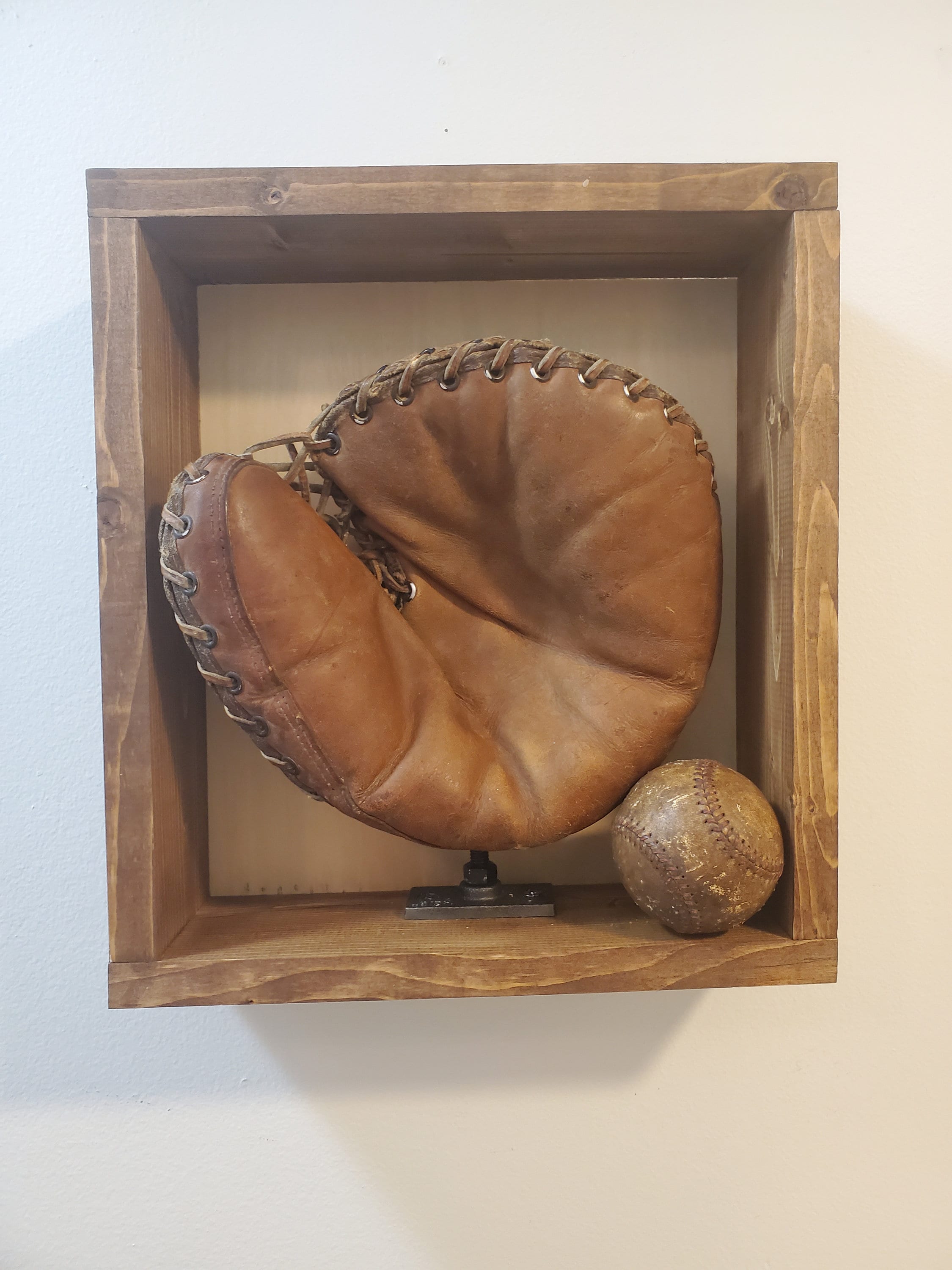 REGULAR Wooden Shadowbox "blank" (13 X 12 X 4), Walnut/tan. Ideal for ...