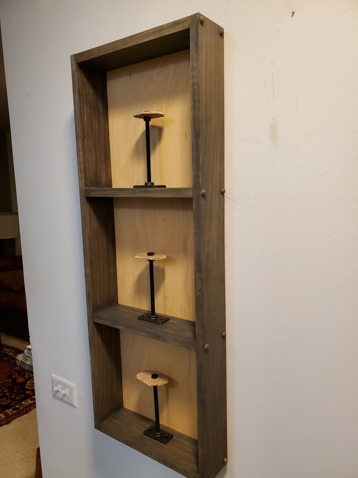 Grey/natural 3 Vertical Shadowbox for Glove Collection. Great for ...