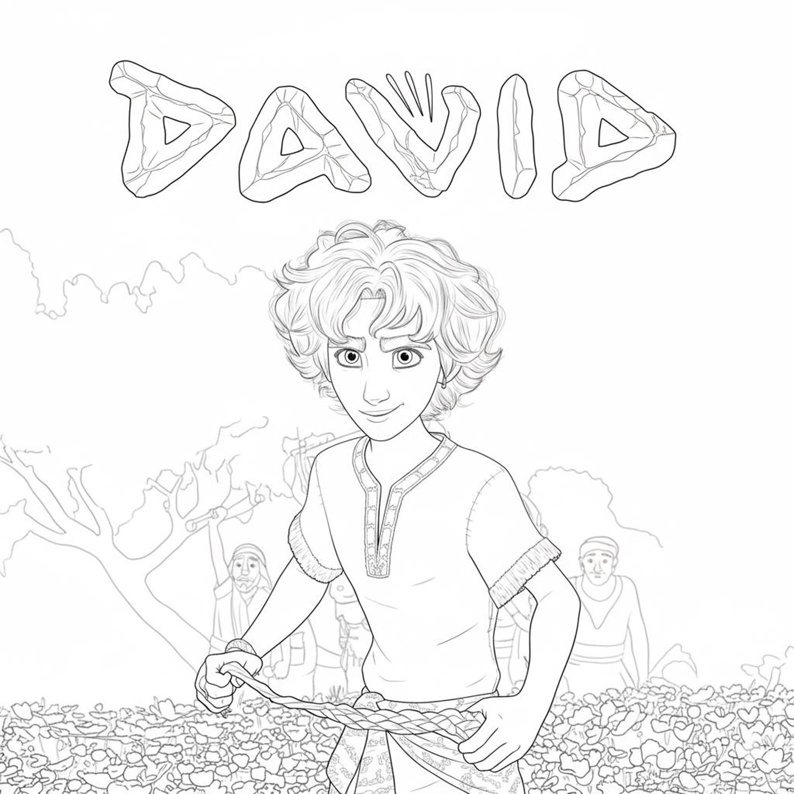 David Movie Coloring Page | Animated Bible Story (digital Download) - Etsy