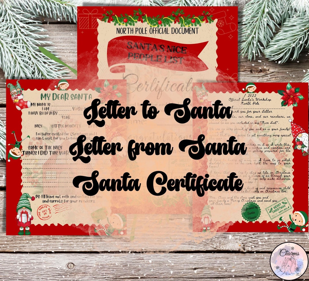 Letter to Santa, Letter From Santa, Santa Certificate, Christmas Adult ...