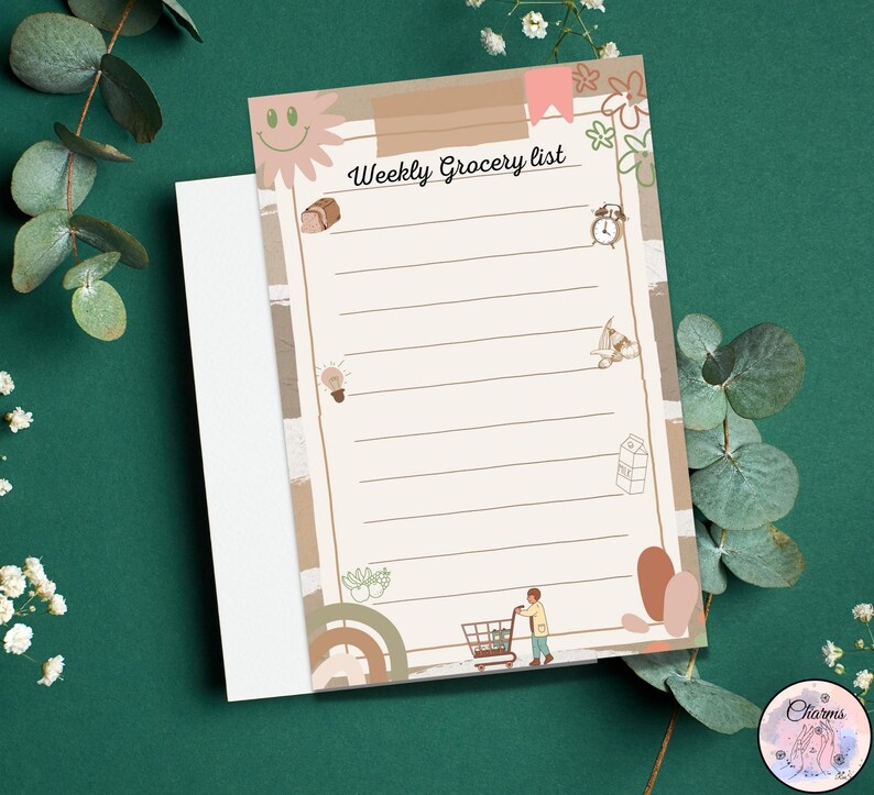 Digital Grocery Shopping List, Grocery List Template, Printable Grocery ...