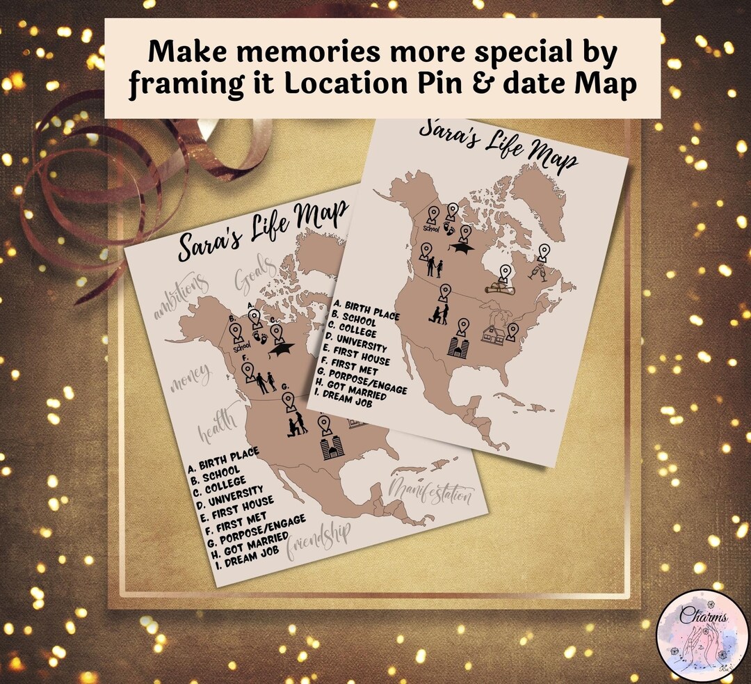 Digital Custom Star Map Special Date Push Pin Map Custom Map Print ...