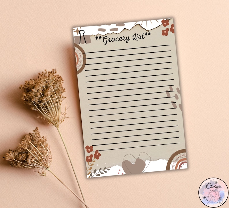 Digital Grocery Shopping List, Grocery List Template, Printable Grocery ...