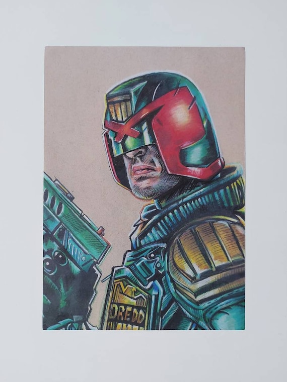 A4 PRINT of a Pencil Drawing of Judge Dredd - Etsy