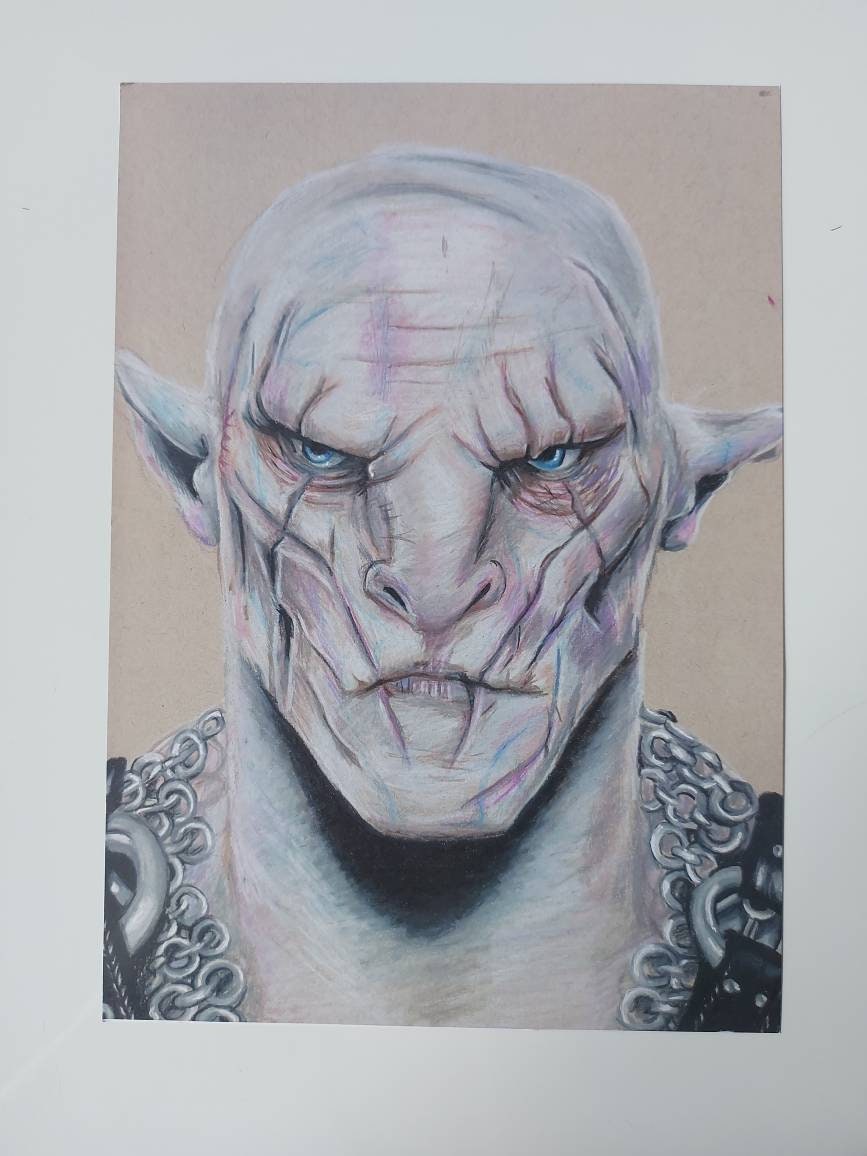 A4 PRINT of a Pencil Drawing of Azog From the Hobbit - Etsy