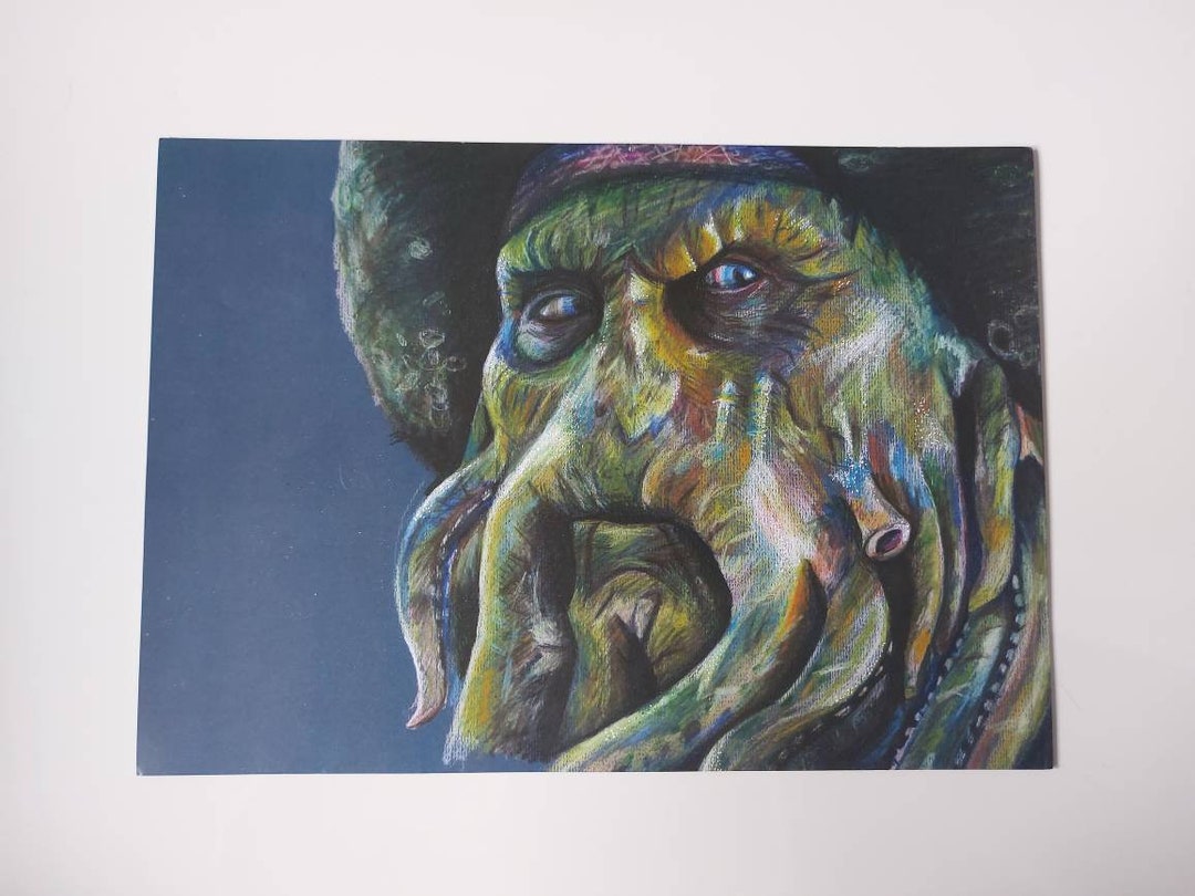 PRINT of a Pencil Drawing of Davy Jones From Pirates of the Caribbean ...