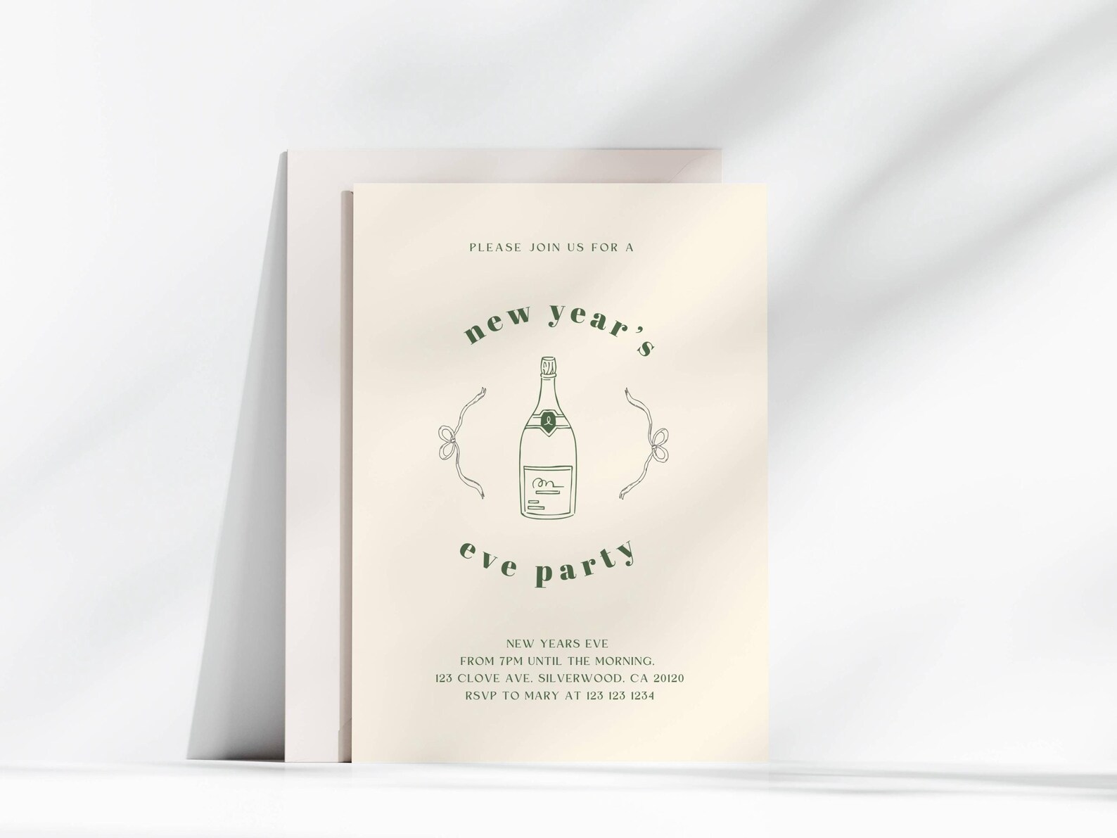 NYE Champagne Invitation Template | New Year's Eve Party Invite ...
