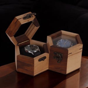 Vintage Wooden Watch Box for Men, Honeycomb Personalized Display ...