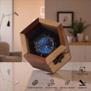 Personalised Vintage Wooden Watch Box for Men, Display & Storage Case ...