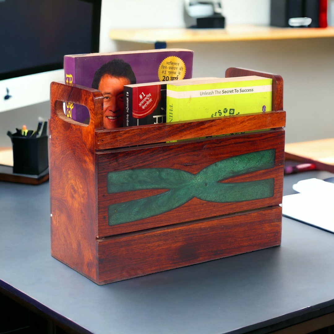 Wooden Newspaper Holder Magazine Holder Desk Organizer Living Room ...