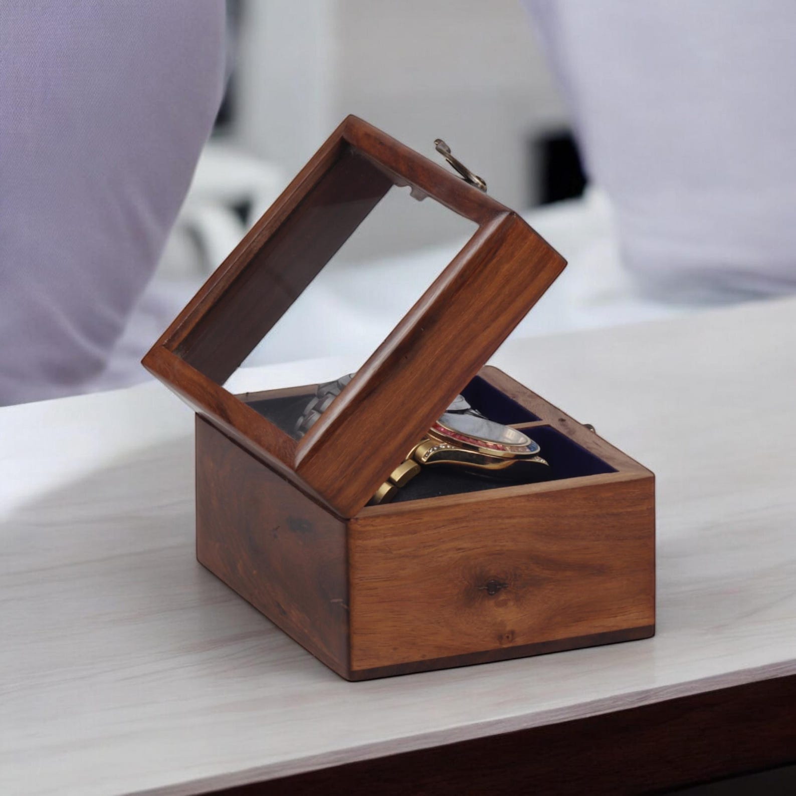 Vintage & Personalised Wooden Watch Box for Men, Jewelry Box Women ...