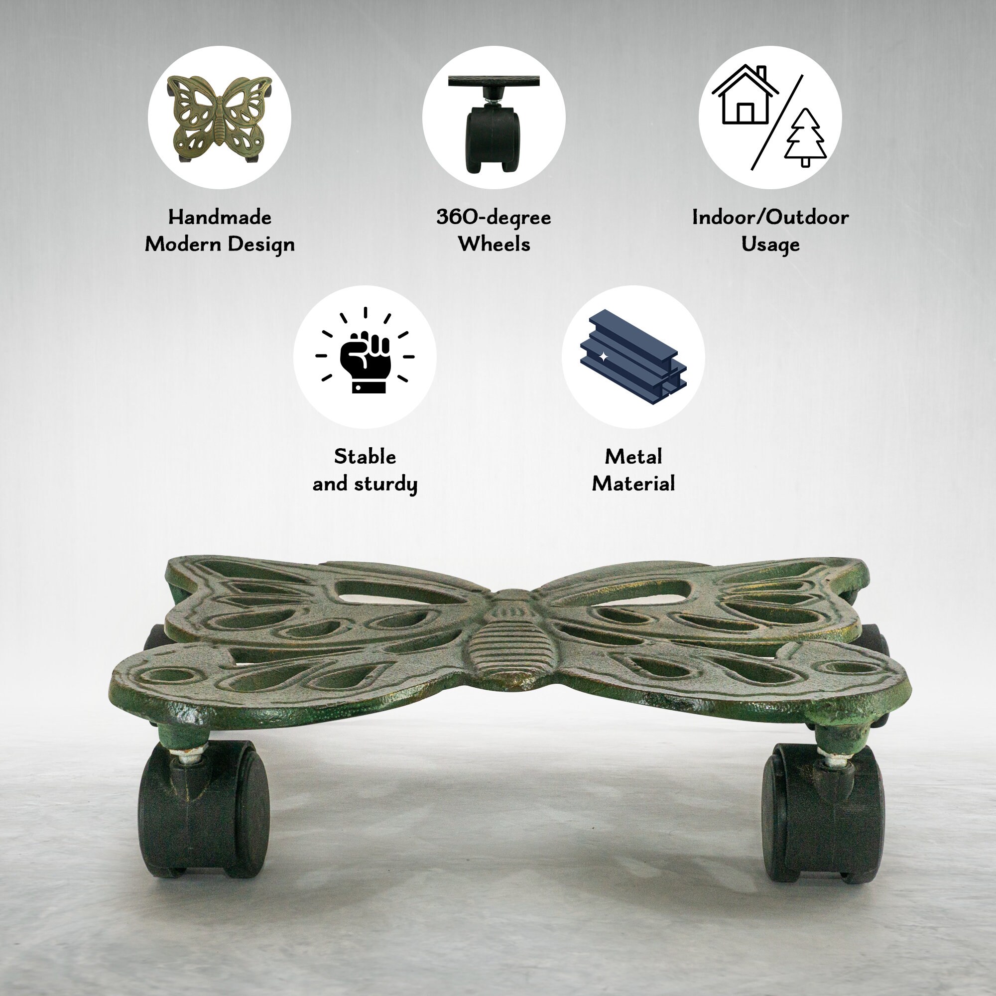 Luxurious and Elegant Golden Butterfly Metal Plant Stand Available ...