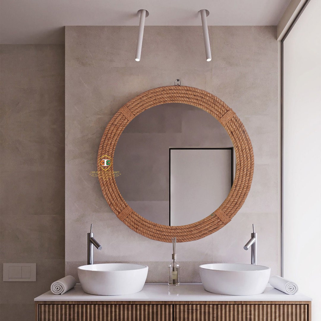 Nautical Coastal Round Mirror Home Decor Large Wall Mirror - Etsy