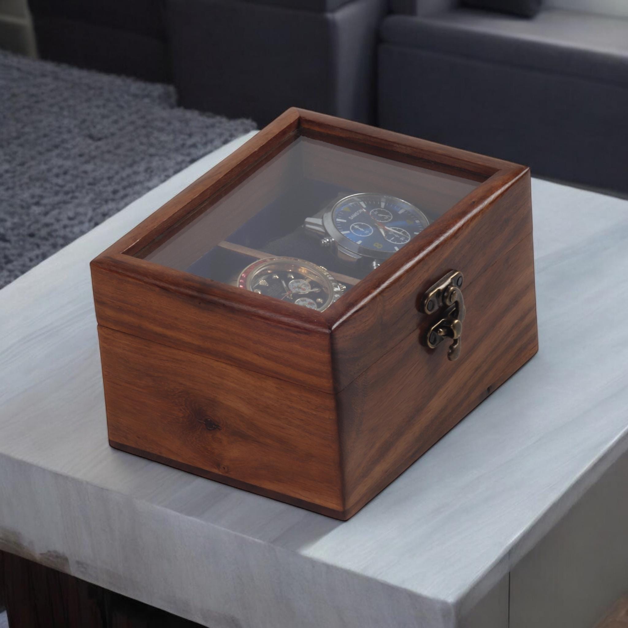 Vintage & Personalised Wooden Watch Box for Men, Jewelry Box Women ...