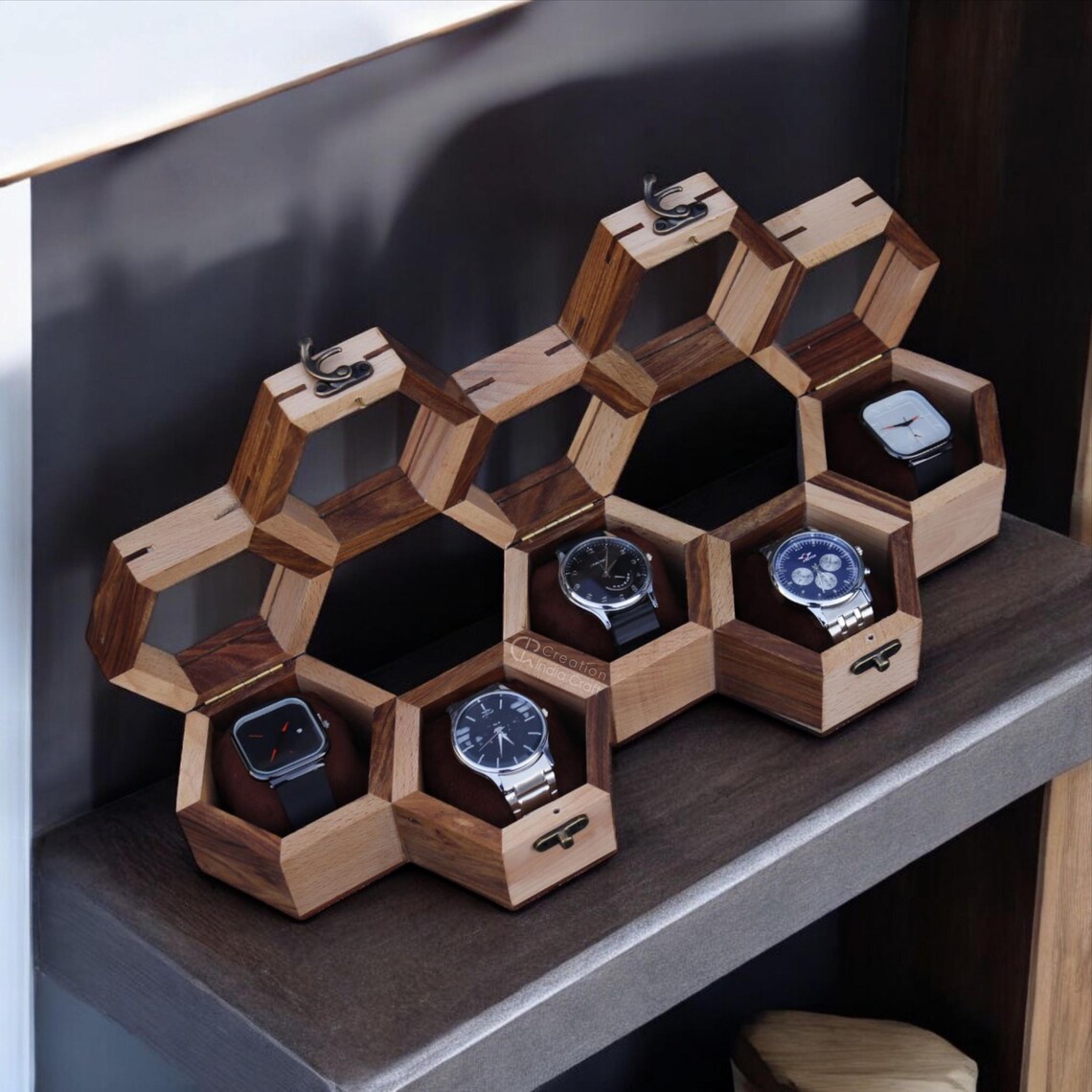 Vintage Wooden Watch Box for Men, Watch Storage & Organizer, Timepiece ...