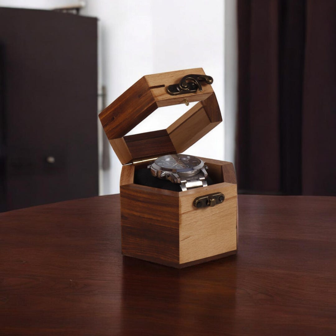 Personalised Vintage Wooden Watch Box for Men, Display & Storage Case ...
