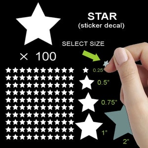 100 Tiny Small Star Stickers, Star Sticker Sheet white, Glow in the ...